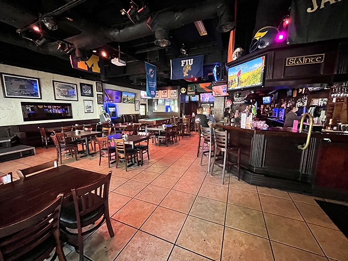The dining area balances sports bar energy with family restaurant comfort – a rare feat that explains the diverse clientele.