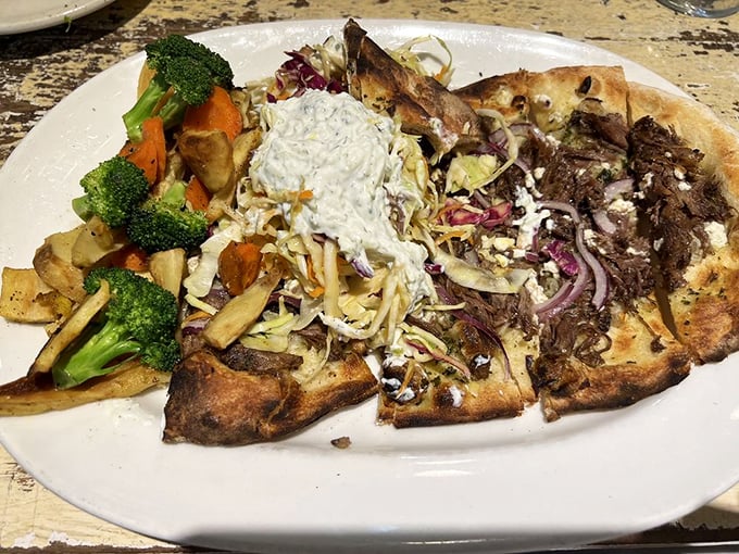 Part pizza, part art installation—this flatbread with fresh vegetables proves Pennsylvania farm-to-table is no passing trend.