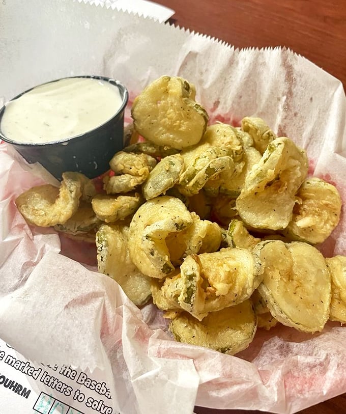 Fried pickles: Where tangy meets crunchy in a dance of deliciousness. That ranch dressing isn't just a dip—it's a perfect partner.