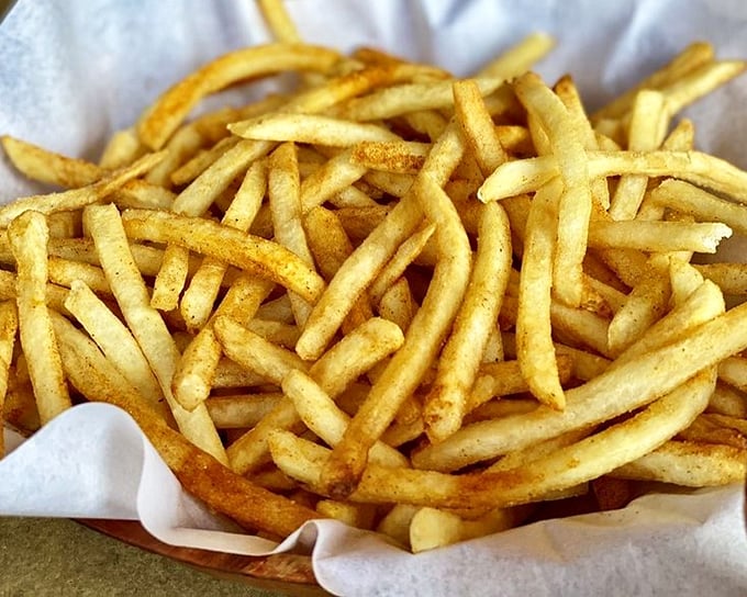These aren't just fries—they're golden happiness sticks. Perfectly crisp outside, fluffy inside, and impossible to stop eating once you start.