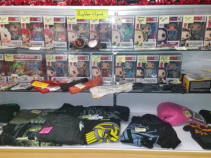 Pop culture immortalized in vinyl! Funko Pop figures stand at attention behind protective plastic, ready to join your collection or start a new obsession.