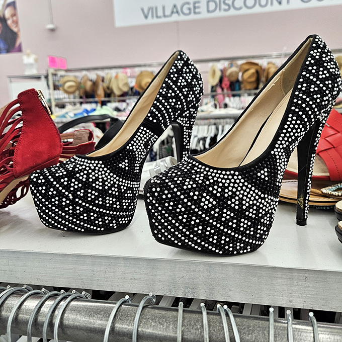 Cinderella never had it this good – designer heels at thrift store prices means you can afford to leave the ball whenever you please.