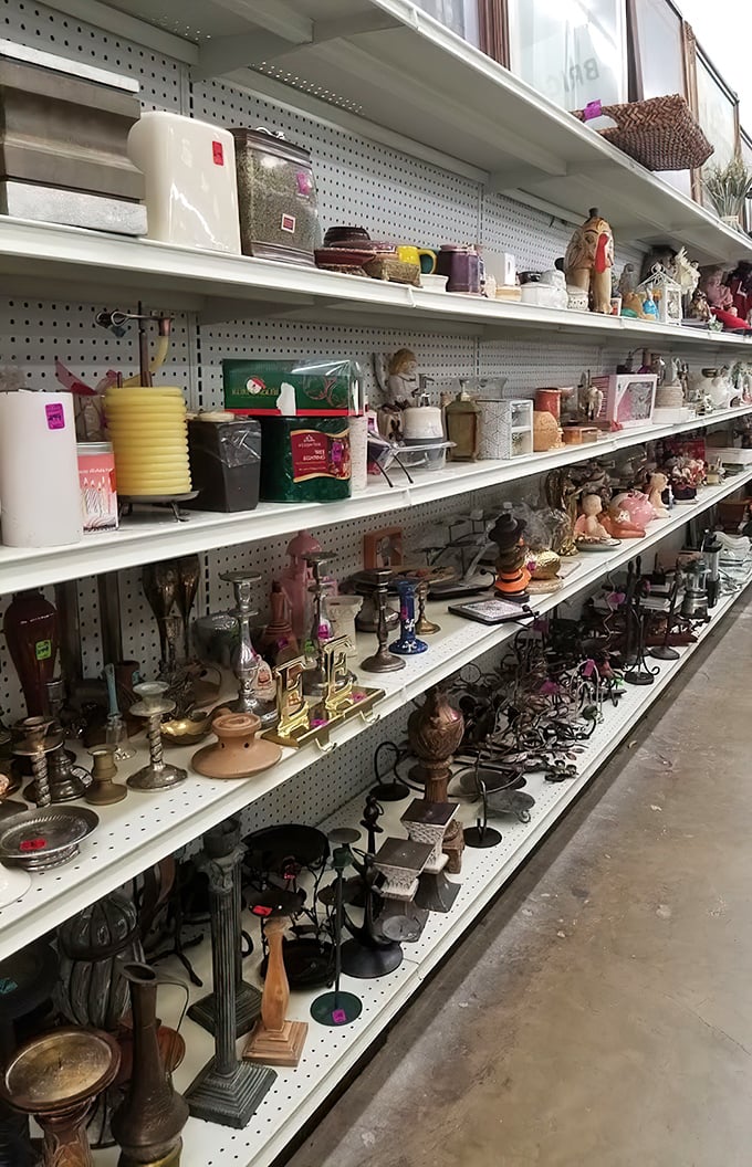 Knickknacks, candlesticks, and ceramic curiosities—this aisle is where grandma's taste meets your modern apartment's need for conversation pieces.