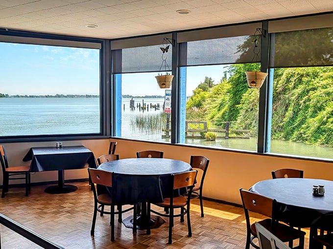 Window seats that turn an ordinary Tuesday lunch into a special occasion—proving that in real estate and restaurants, it's all about location, location, location.