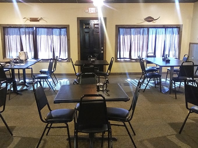Another angle reveals the restaurant's inviting atmosphere where conversations flow as smoothly as wine.