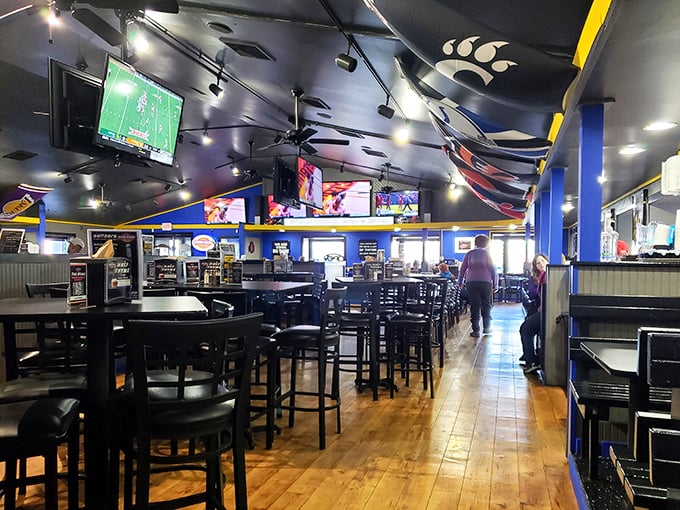 Another angle reveals the welcoming atmosphere where strangers become friends over exceptional shared meals.
