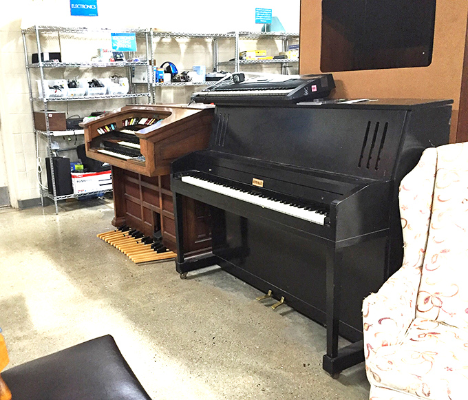 Pianos patiently waiting for new fingers to bring them back to life. Mozart never shopped here, but your next musical prodigy might start their journey on these keys.