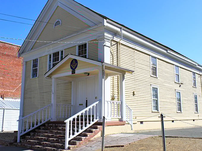The Masonic Hall's simple yet dignified architecture reminds us that sometimes less really is more – except when it comes to historical significance.