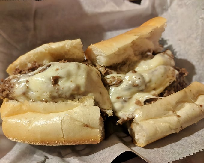 When cheese and meat unite with this level of harmony, it's not just a cheesesteak—it's a peace summit between warring factions of deliciousness.