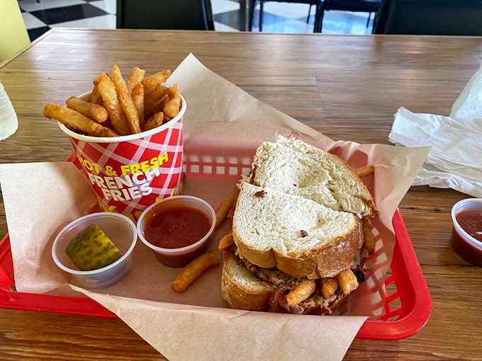 French fries and barbecue—a pairing as perfect as Sinatra and a martini. Simple pleasures done exceptionally well.