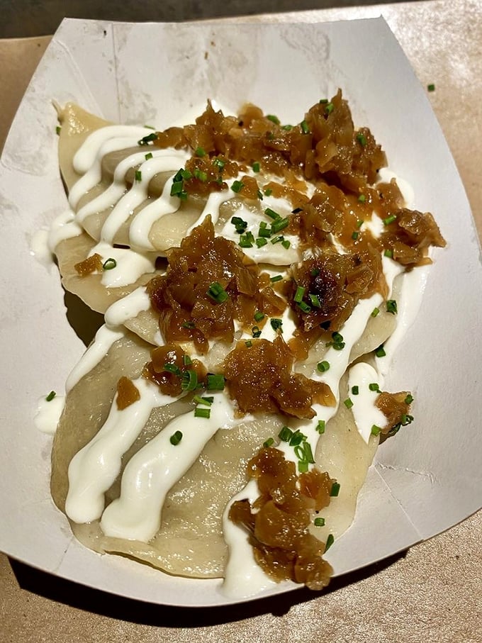 Eastern European meets Southern comfort in these pierogies. Cleveland's cultural heritage never tasted so good or looked so pretty.