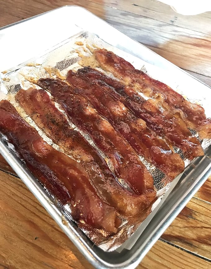 Pig candy lives up to its name – bacon so perfect it should probably come with a warning.