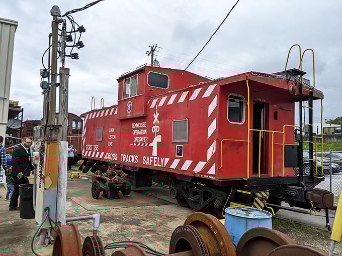 The classic red caboose – once the mobile office for train crews, now a nostalgic reminder of railroading's golden age.