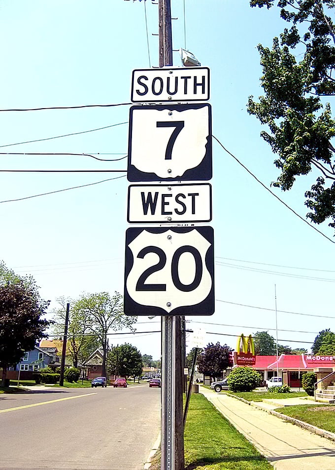 The junction of Routes 7, 20, and civilization. Last chance for fast food before the rural splendor of the Triple Nickel takes over.