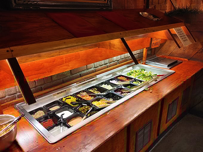 A salad bar that doesn't apologize for being old-school – because sometimes the classics are classics for a reason. Build your own prelude to steak greatness.