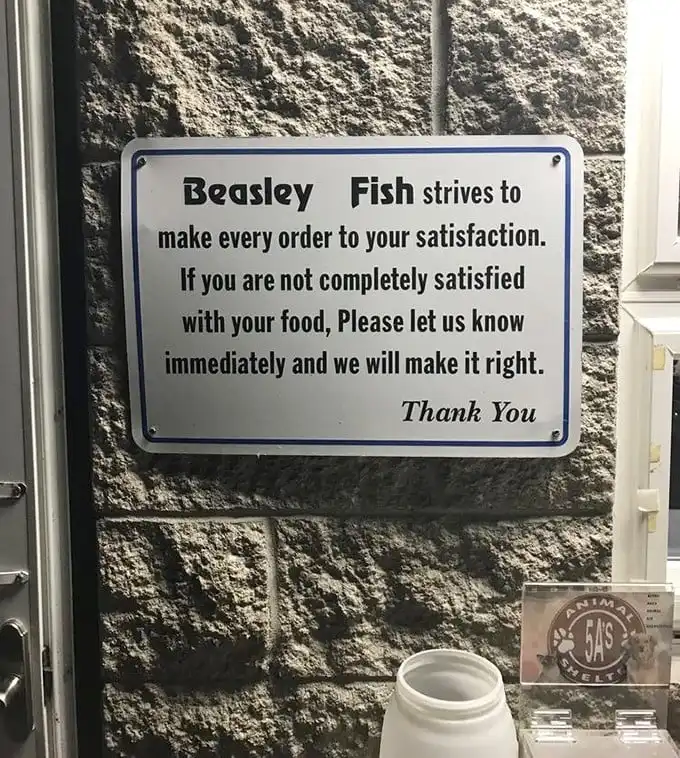 A promise worth its weight in catfish. When a place guarantees satisfaction this confidently, you know they've rarely had to make good on it.