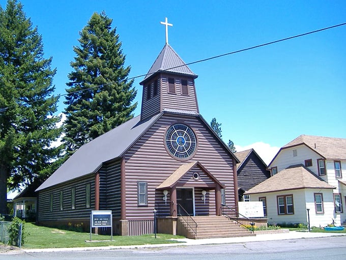 St. Joseph's Church has witnessed generations of McCloud's celebrations and sorrows, its simple wooden steeple pointing skyward like the surrounding pines.