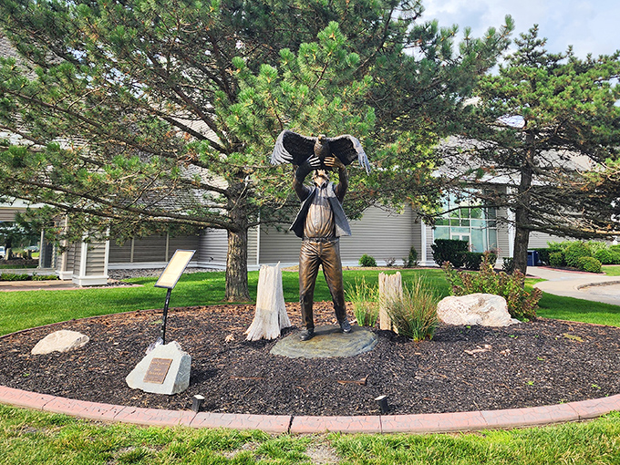 This bronze figure stands as a testament to Ohio's rich history. Some visitors swear he winks at sunset, but that might just be the park's magic playing tricks.