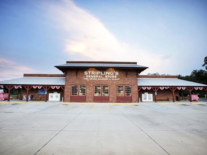 Stripling's General Store isn't just a shop—it's a temple to Southern provisions where sausage is sacred and local products are the gospel.