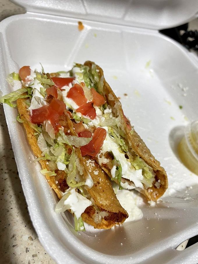 These tacos de papas are proof that potatoes transcend breakfast and can achieve greatness when tucked into a perfectly crisped tortilla.