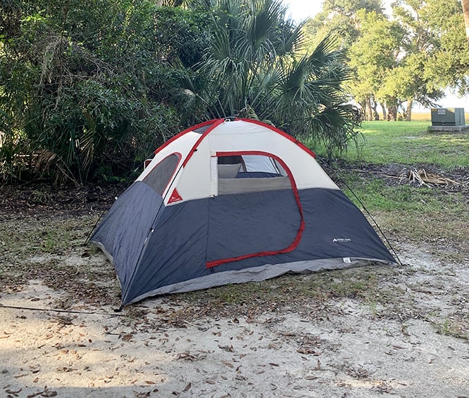 Home sweet temporary home. This humble tent offers million-dollar views that no penthouse could ever provide.