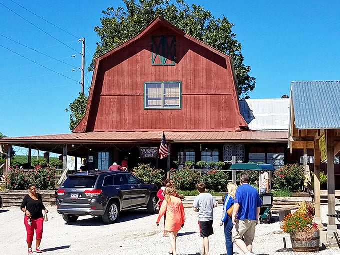 The Farmer's House barn-red exterior houses farm-fresh treasures and meaningful employment opportunities. A perfect marriage of rustic charm and community purpose.