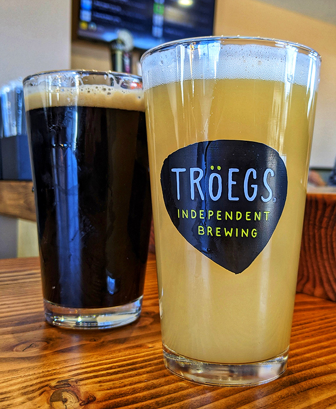 Pennsylvania craft beer game strong! A perfect marriage of dark stout and golden ale—like yin and yang in glassware.