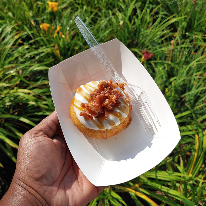A maple bacon masterpiece that answers the eternal question: "What if breakfast foods joined forces to create the ultimate morning experience?"