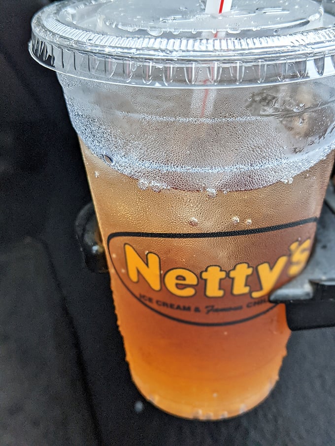 That condensation on the cup isn't sweat—it's anticipation. A perfectly fizzy companion to cut through the richness of a chili dog feast.
