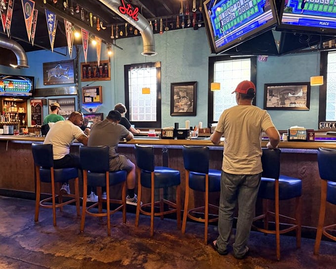 The bar area isn't just a place to drink—it's command central for sports viewing, beer sampling, and the kind of casual conversation that makes strangers into friends.