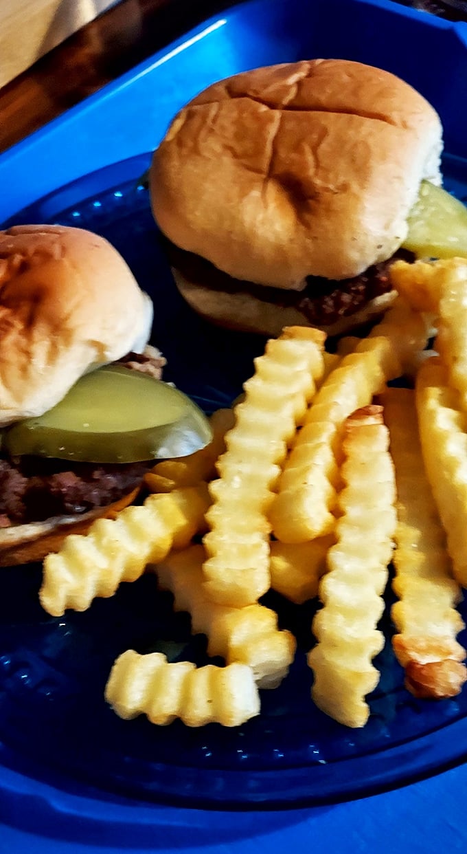When chips meet sliders, it's like watching the perfect buddy cop movie unfold on your plate.