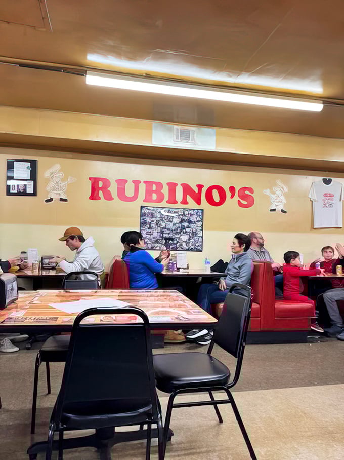 Families have been making memories at these tables for generations. Some kids' first words were probably "more Rubino's, please."