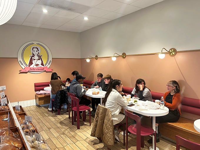 The café area buzzes with the universal language of "mmm." Strangers become friends when united by the pursuit of exceptional pastry.