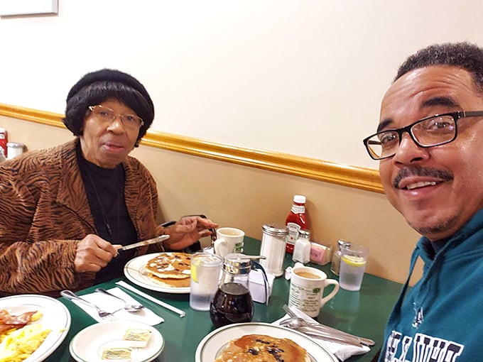 The true measure of a great diner isn't just the food – it's the multi-generational conversations happening over pancakes and memories.