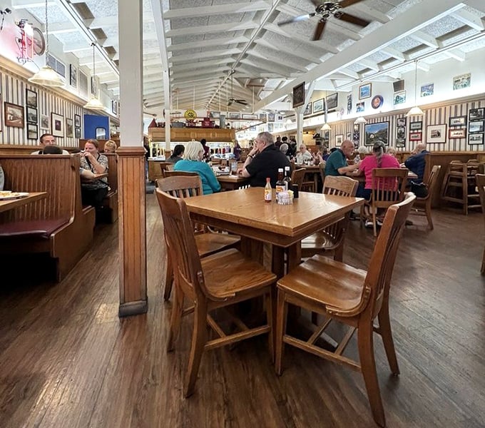 Happy diners proving that good food is the universal language of contentment and satisfaction.