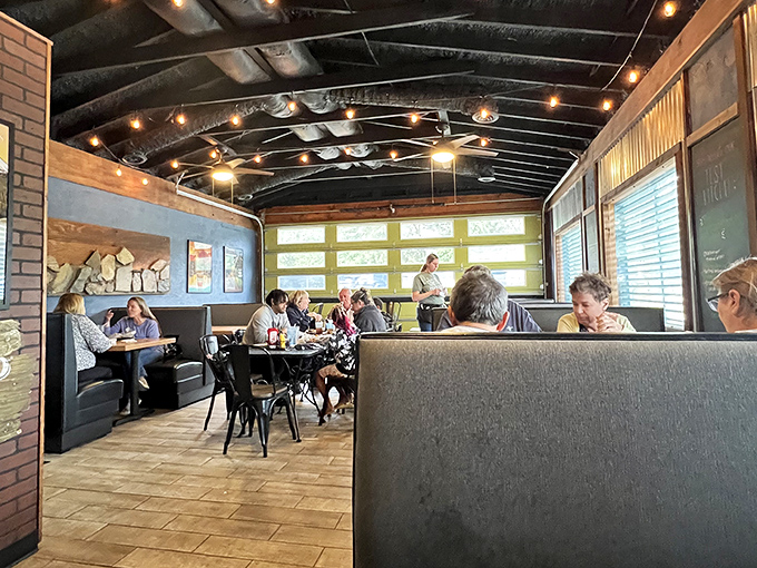 The dining room buzzes with that perfect lunchtime energy – where conversations flow as easily as the sweet tea and everyone's anticipating their meal.