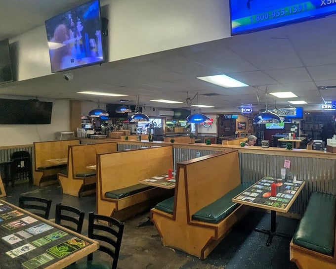 Wooden booths worn smooth by decades of elbows and conversations—each one a front-row seat to small-town Delaware's daily rhythm.