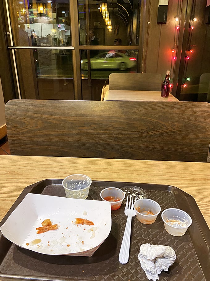 Even after the feast is finished, the warm glow of the restaurant invites you to linger just a little longer.