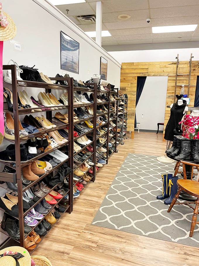 Shoe paradise where Cinderella would spend hours. From practical flats to party-ready heels, your feet's next favorite pair awaits.