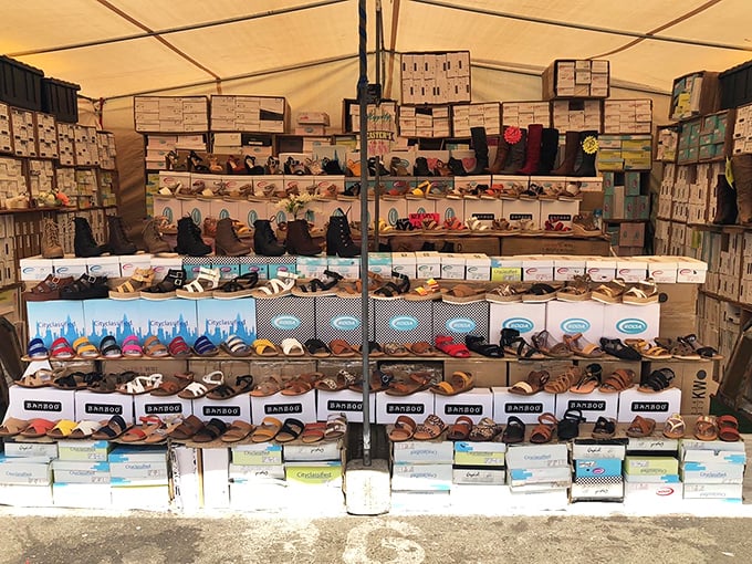 Shoe shopping nirvana where every style imaginable lines up in neat rows, patiently waiting for their Cinderella moment.