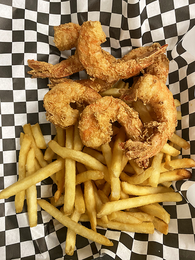 Fried shrimp and french fries – the dynamic duo of comfort food that proves sometimes the classics are classics for a very good reason.