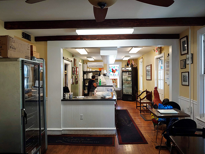The counter service area reveals the heart of Lettie's operation. Simple, efficient, and without pretense—exactly how comfort food should be served.