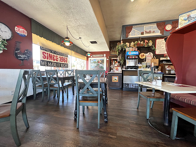 The dining room feels like stepping into a favorite relative's house—if that relative happened to be an absolute wizard with a fryer.