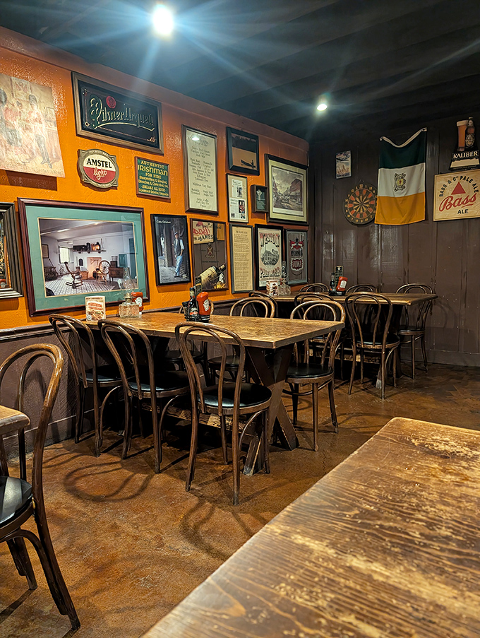 Where beer history meets Irish charm. The walls aren't decorated—they're curated with memories, flags, and tributes to brewing traditions.