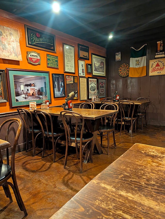 Where beer history meets Irish charm. The walls aren't decorated—they're curated with memories, flags, and tributes to brewing traditions.