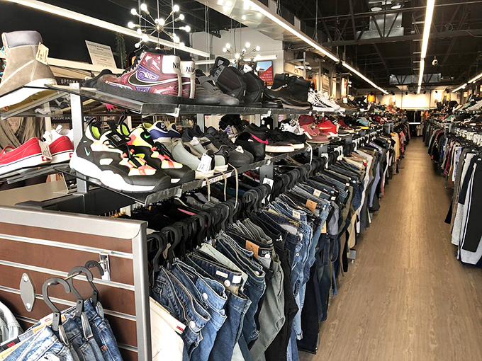 Denim for days—the jeans section is organized so meticulously that Marie Kondo probably shops here on her day off.