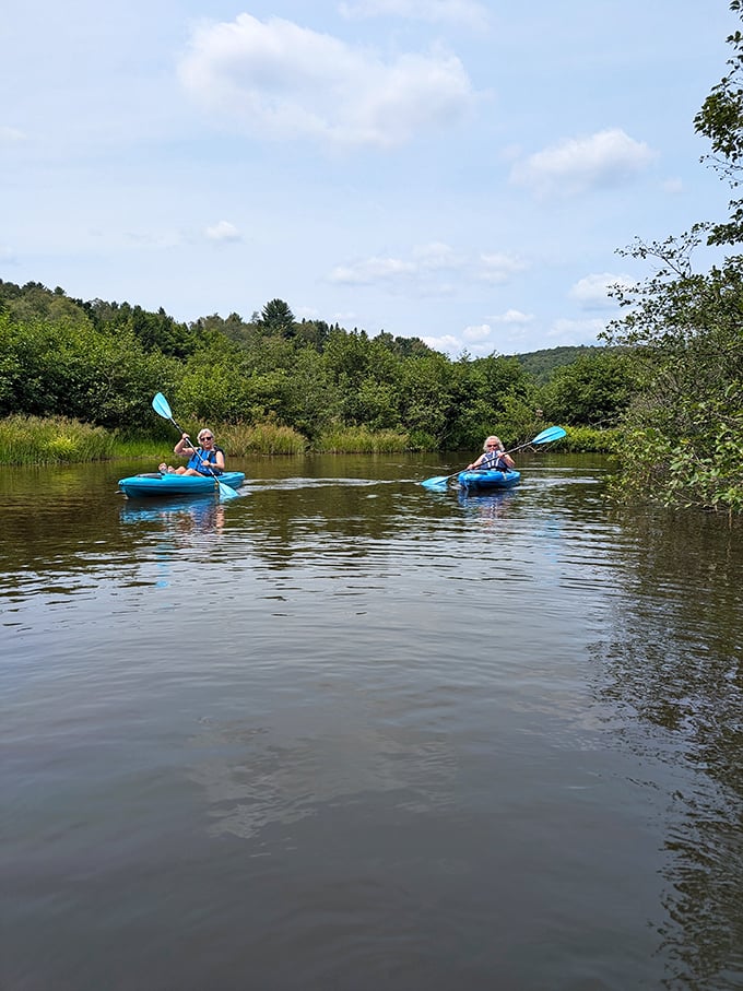 Kayaking at Chapman – where social distancing was cool long before it was mandatory. The gentle ripples tell stories only paddlers get to hear.