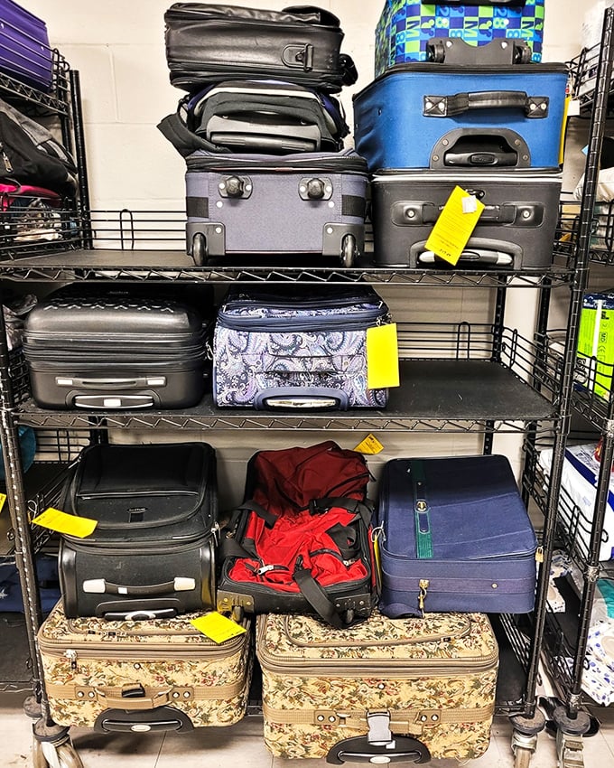 Luggage that's ready for its second adventure. These suitcases have probably seen more of the world than most of us.