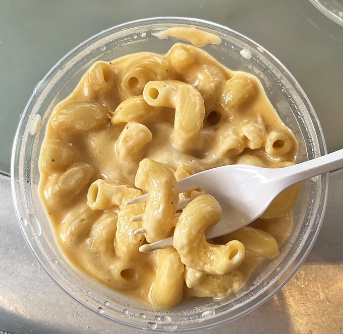 Mac & cheese that's achieved that perfect molten state between solid and liquid—Einstein would need new physics equations to explain its perfect consistency.