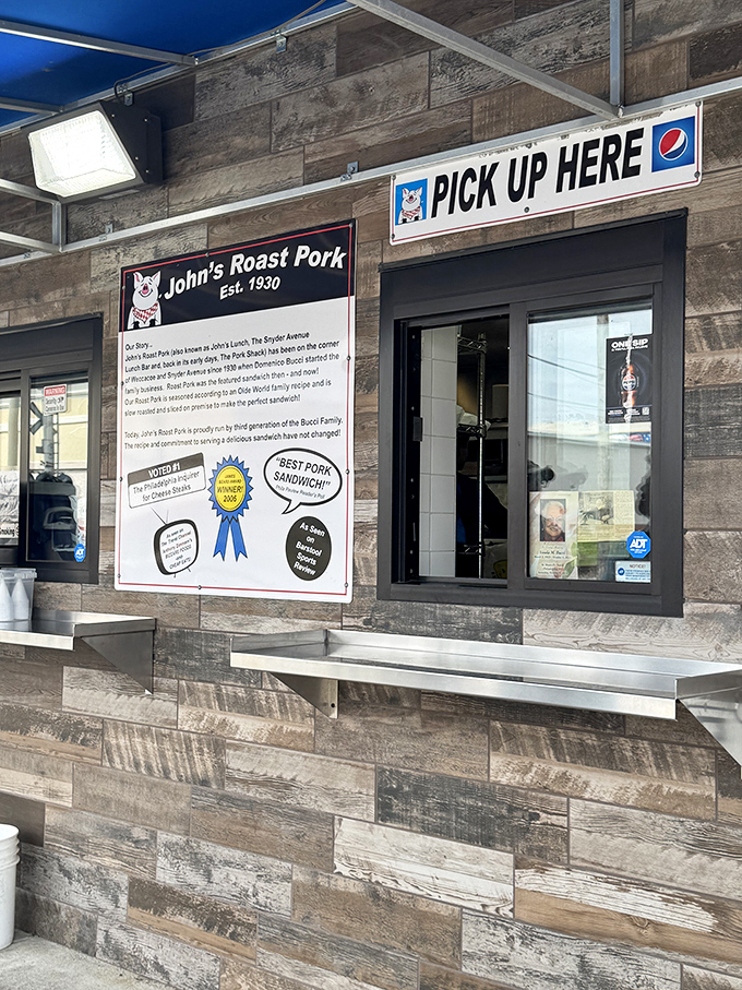 The pickup window – where dreams come true and hungry Philadelphians transform into the happiest people on Earth, one sandwich at a time.